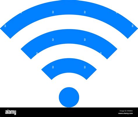Wifi Symbol Icon Blue Simple Isolated Vector Illustration Stock