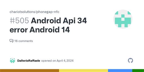 Android Api 34 Error Android 14 · Issue 505 · Chariotsolutionsphonegap Nfc · Github