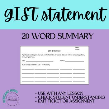 GIST Statement By Renewing Minds TPT