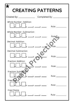 Creating Number Patterns By Pastel Projections TPT