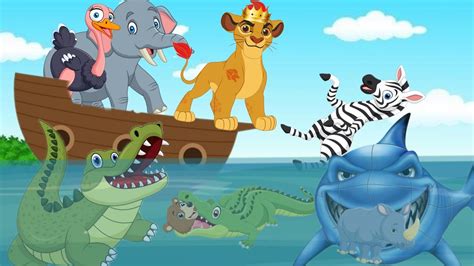 حدوته سيمبا ينقذ حيوانات الغابه من الفيضان والغرق واسماء القرشكرتون