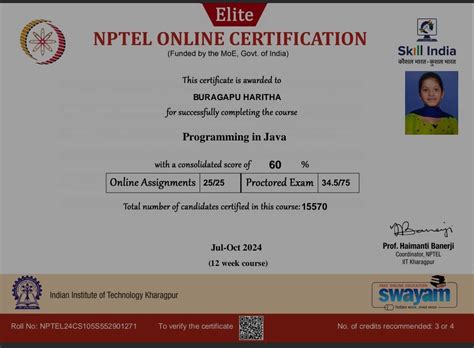Buragapu Haritha On Linkedin Nptel Learning Java