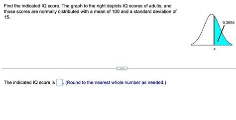 Solved Find The Indicated Iq Score The Graph To The Right