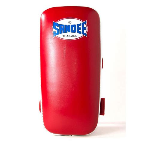 Sandee Thick Flat Thai Kick Pads Premium Quality Red And White