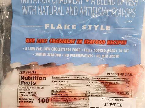 Imitation Crab Meat Nutrition Facts Eat This Much