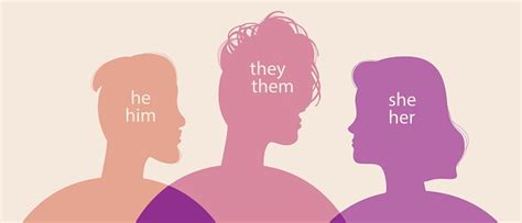 비 이진 사람들 텍스트 성별 대명사 남성과 실루엣 벡터 스톡 일러스트 여성 트랜스 젠더 사람들 및 대명사를 가진 다른 성별의 사람들 Agender에 대한 스톡 벡터 아트 및