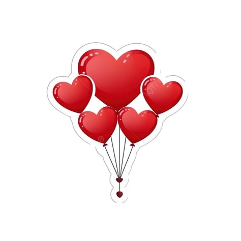 하트 풍선 스티커 애인 사랑 로맨틱 Png 일러스트 및 이미지 에 대한 무료 다운로드 Pngtree