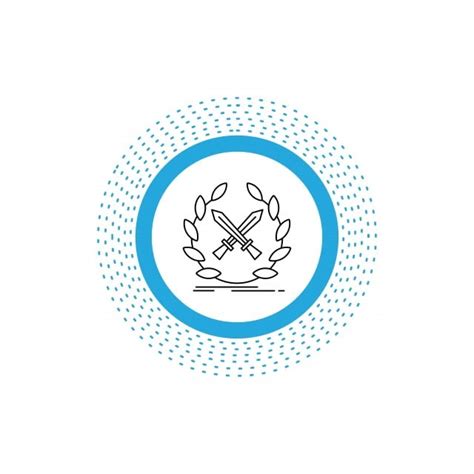 Battle Emblem Game Label Swords Line Icon Vector Isolated I Game Icons Line Icons Icons Icons