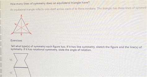 Solved How Many Lines Of Symmetry Does An Equilateral Tr