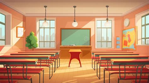 Vector Illustration Of Empty Kinder Garden Class Room Stock