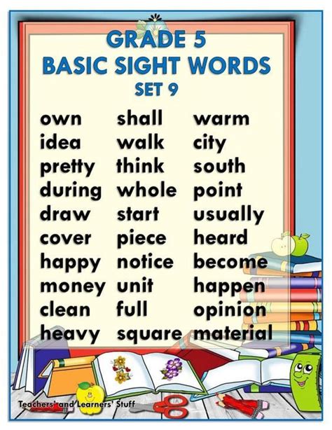 Basic Sight Words Grade 5 Free Download Artofit