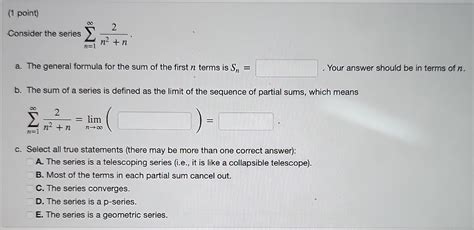 solved 1 point determine whether the series converges and