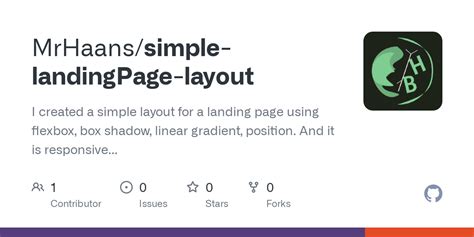 github mrhaans simple landingpage layout i created a simple layout
