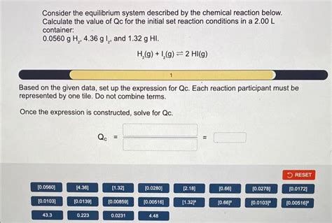 Solved Consider The Equilibrium System Described By The