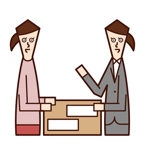 창 리셉션 데스크 상담 면접여성 일러스트레이션 무료 일러스트 소재집 Kukukeke