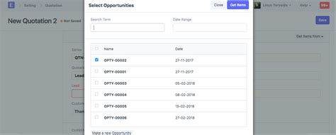 Quotation Get Items From Opportunity Not Working Issue 13108