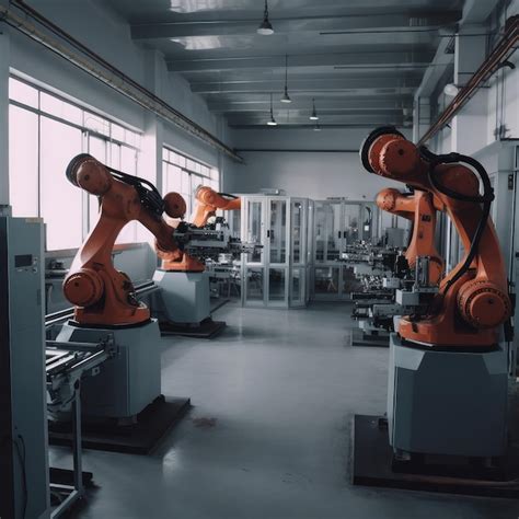 Premium Ai Image Automation Robots In Factory Generative Ai