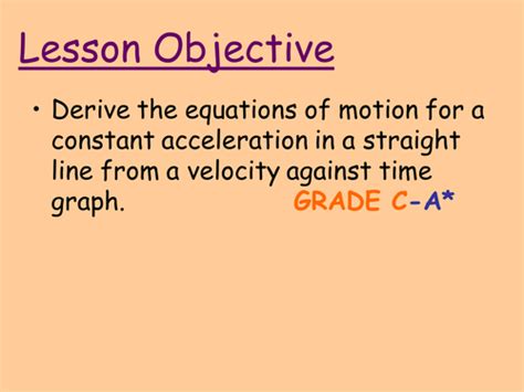 Deriving Equations Of Motion Teaching Resources