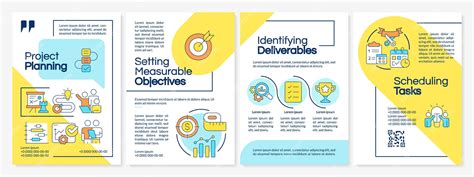 Premium Vector Project Planning Blue And Yellow Brochure Template