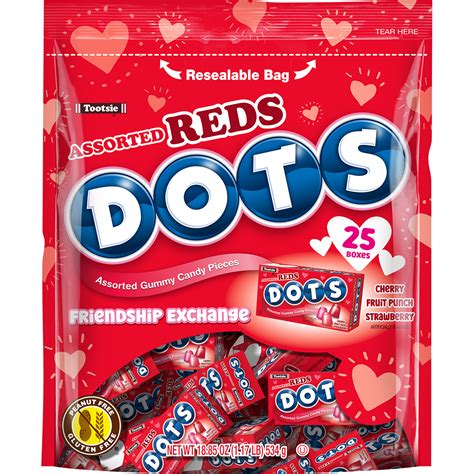 Dots Mini Boxes Assorted Reds 25ct Bag — Sweeties Candy Of Arizona