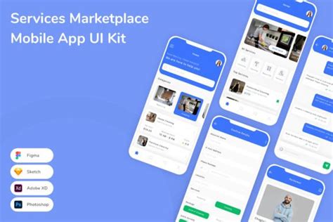 Services Marketplace Mobile App Ui Kit Graphic By Betush · Creative Fabrica