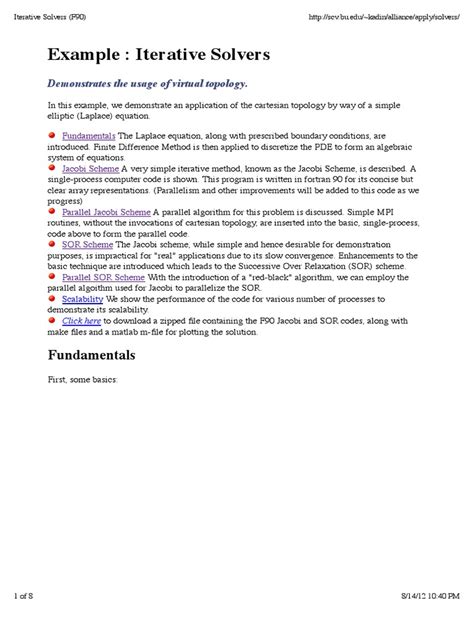 Example Iterative Solvers Fundamentals Pdf Equations Numerical