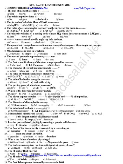 10th science 1 mark questions with answer key pdf download download free pdf thermal