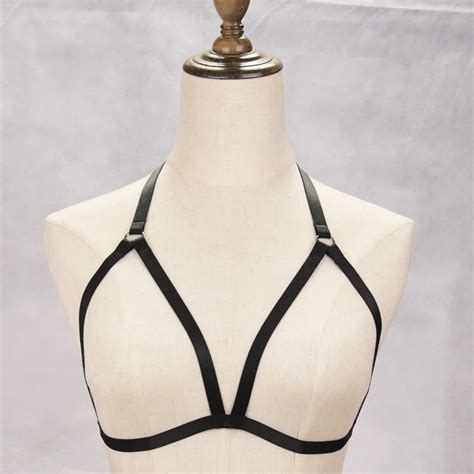 Body Harness Women Goth Lingerie Elastic Body Harness Cage Bra Bondage