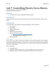 Lab Controlling Electric Servo Motors Pdf ABE Spring Lab Controlling Electric
