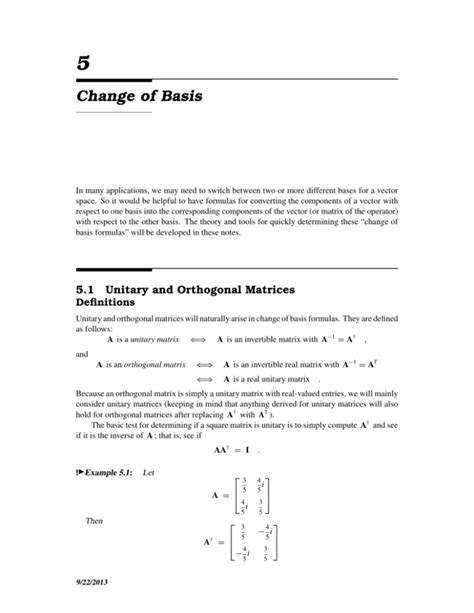 5 Change Of Basis