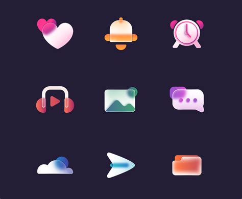 Glassmorphism Ui Icons Vector Art And Graphics