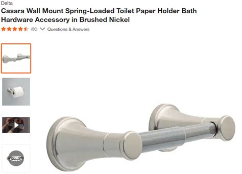 Delta Casara Wall Mount Spring Loaded Toilet Paper Holder Like New