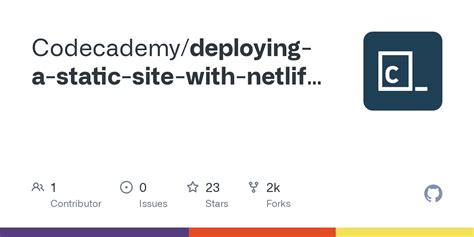 GitHub Codecademy Deploying A Static Site With Netlify Sample