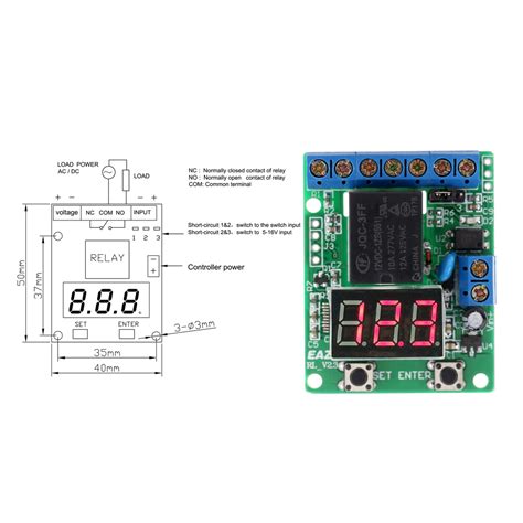 DC V Relay Module Voltage Detection Charging Discharge Monitor Test Relay Switch Control Board