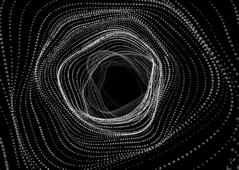 Premium Vector Abstract Dynamic Wireframe Tunnel On Black Background Deep Wave Wormhole