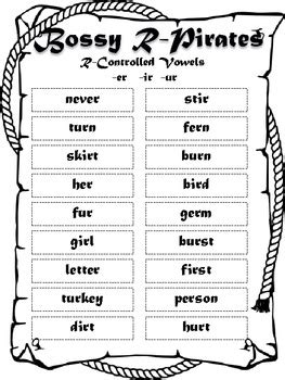 R Controlled Vowel Sort By Anita Marquez Teachers Pay Teachers