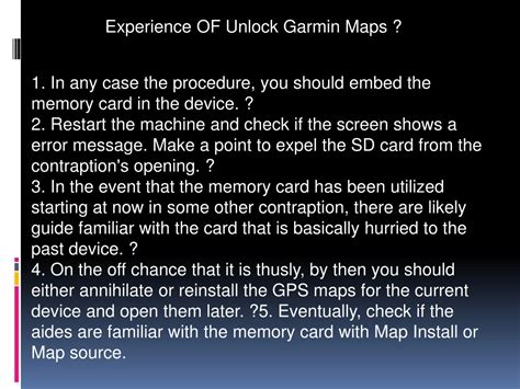 Ppt How To Solve Unlock Garmin Maps Powerpoint Presentation Free Download Id10142131