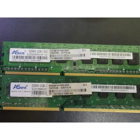 兩支asint 昱聯科技 Ddr3 2g Ram 桌上型記憶體 單面顆粒 蝦皮購物