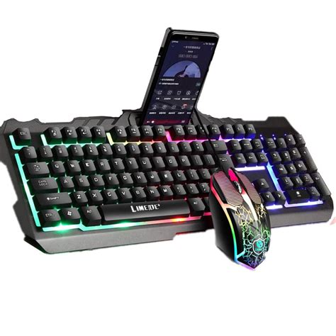Keyboard And Mouse Set USB Wired Luminous Mechanic Vicedeal
