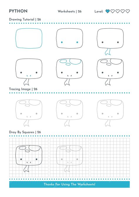 Как нарисовать персонажа мультфильма Doodle Python Шаг за шагом