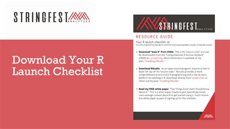 Your R Launch Checklist Stringfest Analytics
