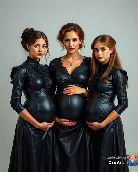 Mother Daughters Pregnant Leather Dresses By Trionn78 On Deviantart