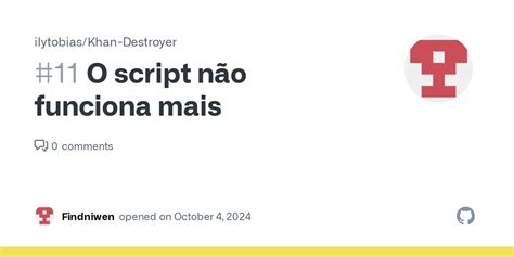 O script não funciona mais Issue ilytobias Khan Destroyer GitHub
