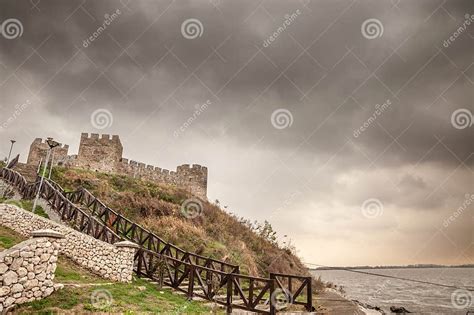 Ram Fortress During A Cloudy Dusk Sunset In Winter Over The Danube