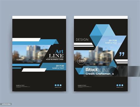 추상 A4 브로셔 커버 디자인 파란색 삼각형 그림 아이콘입니다 0명에 대한 스톡 벡터 아트 및 기타 이미지 0명 개발