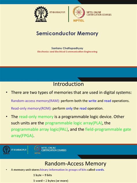 Semiconductor Memory Santanu Chattopadhyay Pdf Field Programmable Gate Array Random