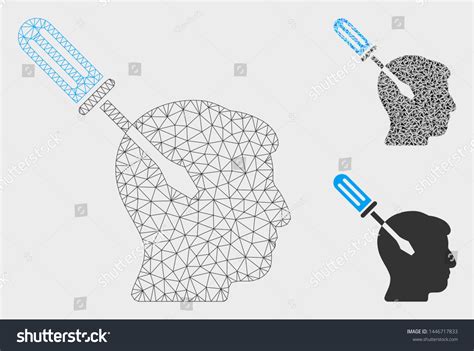 Mesh Intellect Screwdriver Tuning Model Triangle Stock Vector Royalty Free 1446717833