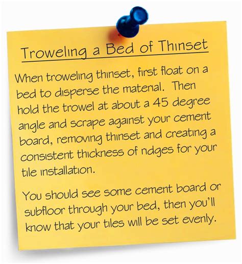 Tiling Tip Tile Installation Basic Trowel