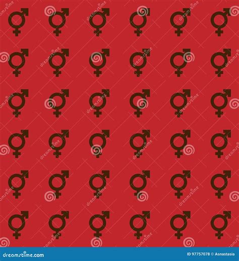 Gender Icon Seamless Endless Pattern Transgender Texture With Vector