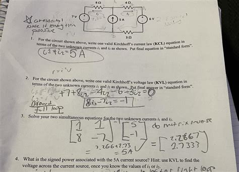 Solved 1 For The Circuit Shown Above Write One Valid